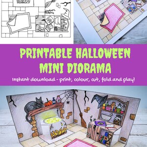 Halloween Craft Pop-up Witches House Diorama - Etsy