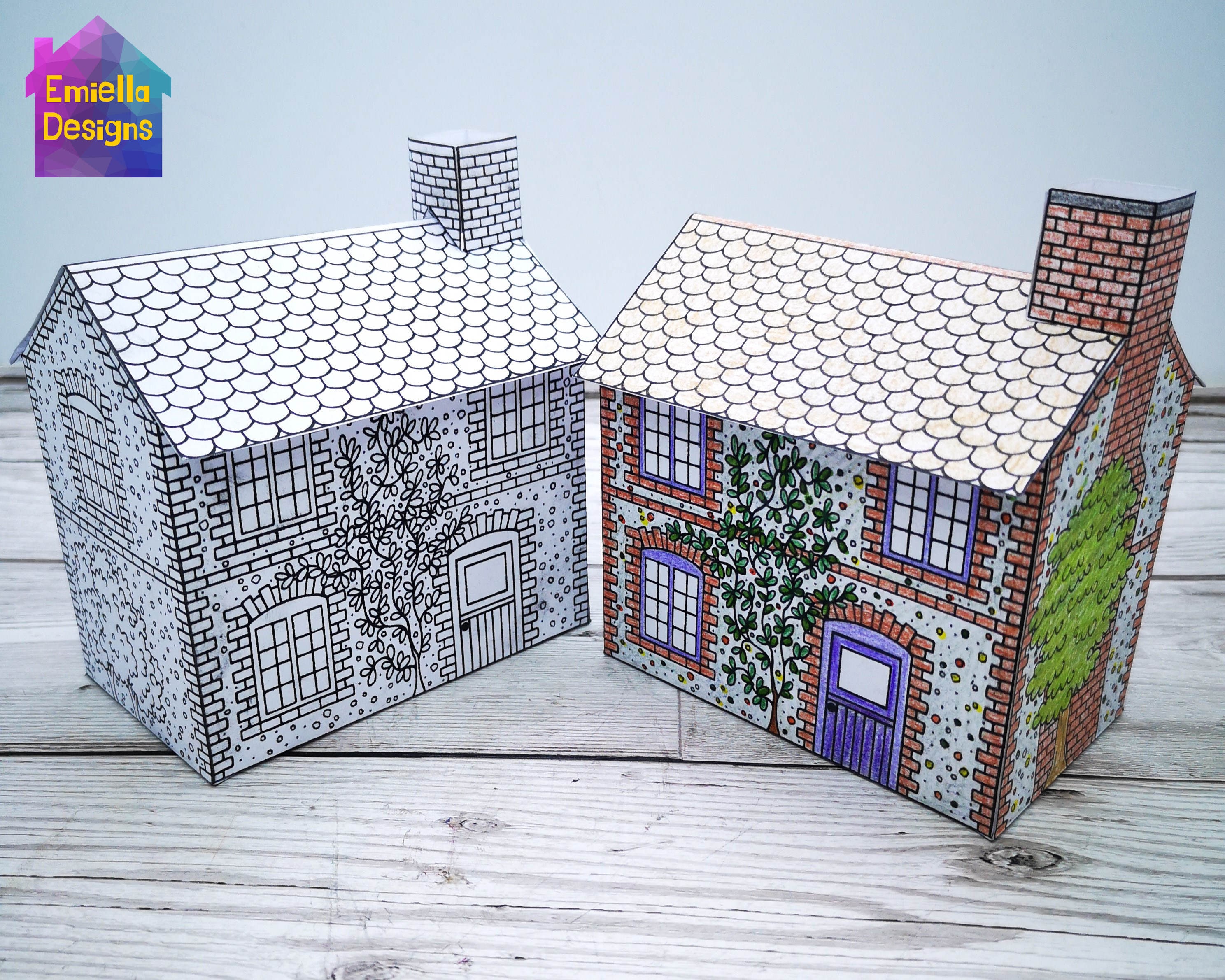 Mini Cottage Model to Print and Color Flint and Brick Norfolk Cottage ...