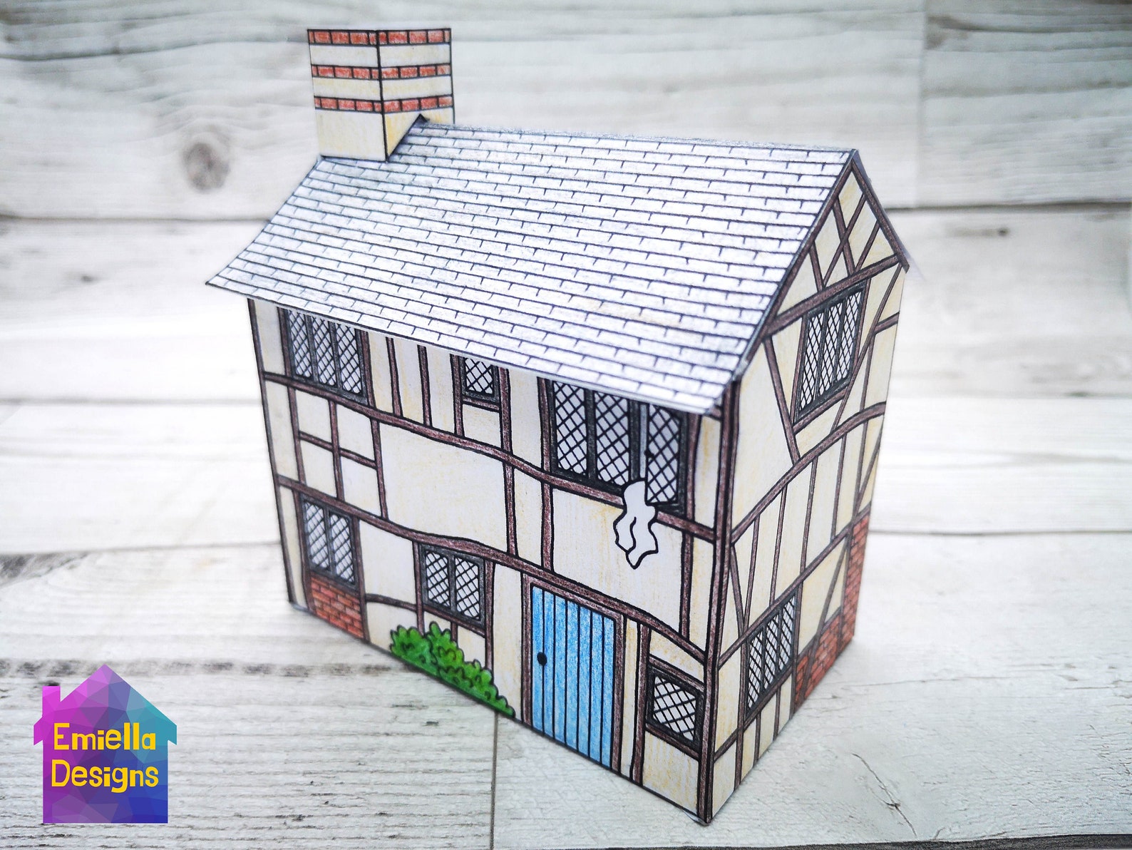 Mini Tudor Cottage Paper Model Printable Color and Assemble - Etsy