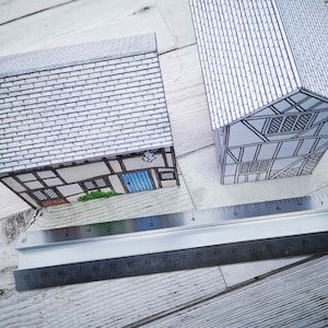 Mini Tudor Cottage Paper Model Printable - Color and Assemble - Etsy UK