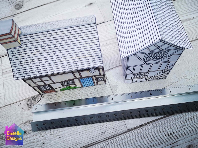 Mini Tudor Cottage Paper Model Printable Color and Assemble - Etsy
