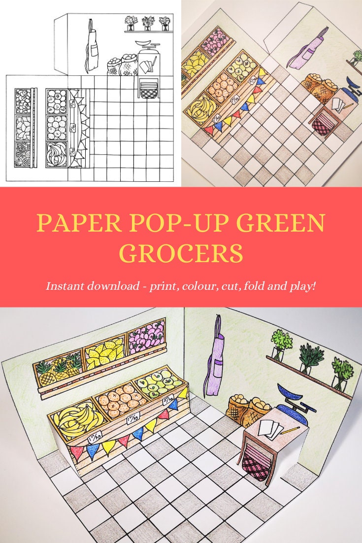 Paper Pop-up Grocers / Grocery Store Dolls House Printable - Etsy