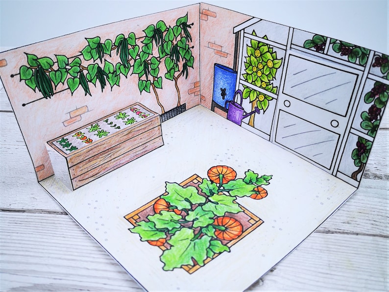 Printable Mini Walled Vegetable Garden Diorama - Dollshouse Kids Craft ...