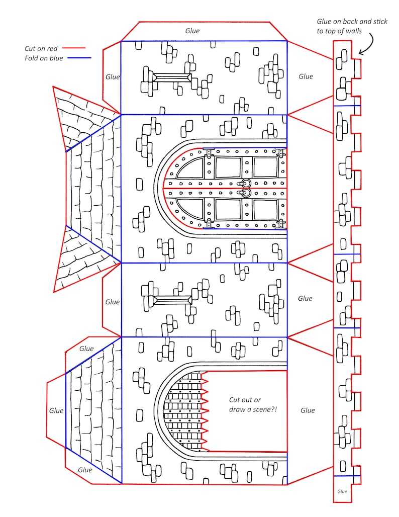 Paper Castle Model to Color Cut and Fold for Pretend Play and - Etsy UK