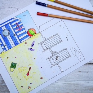 Mini Printable Beach / Seaside Diorama Kids Craft - With Beach Hut and ...