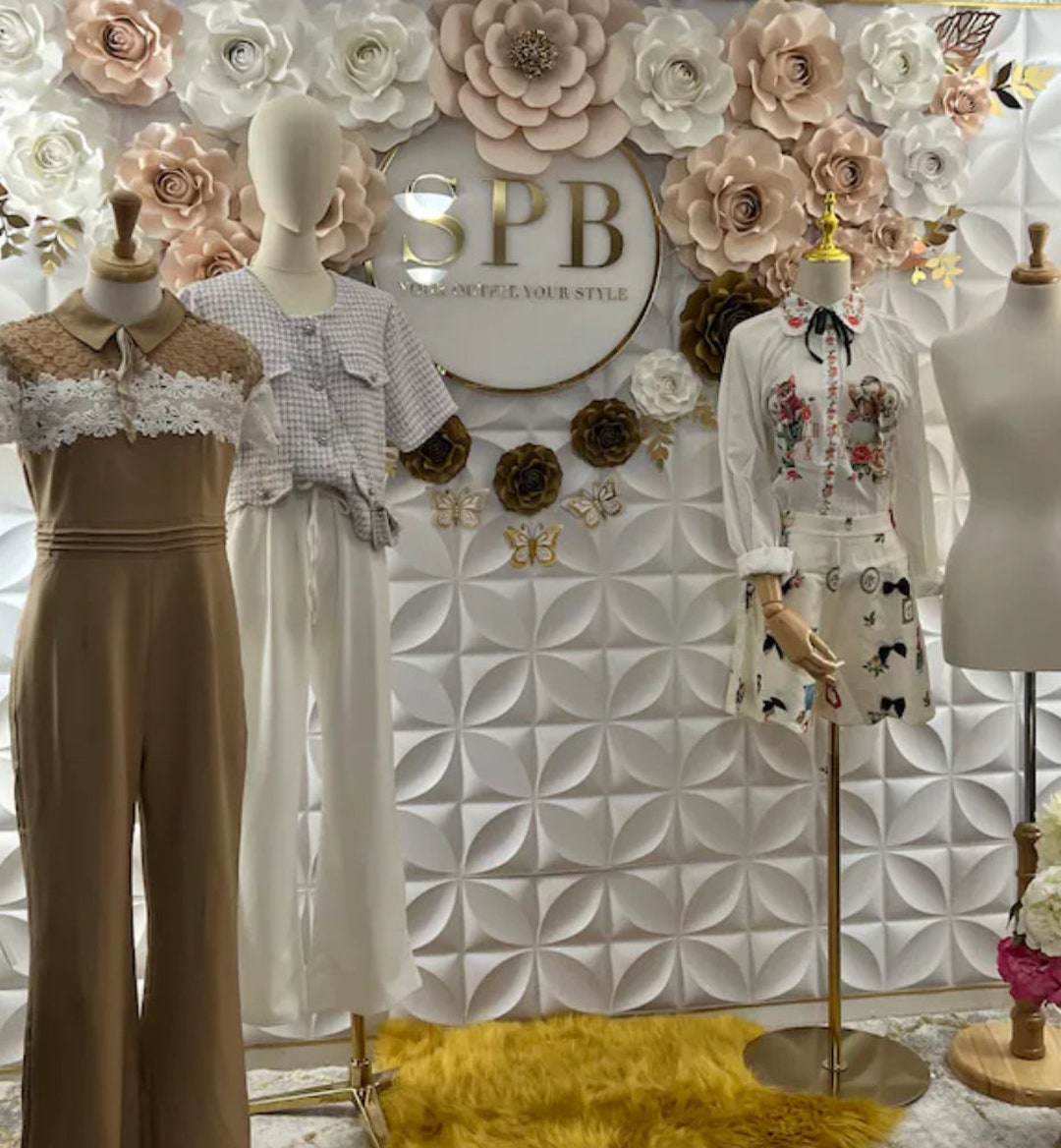 Paper Roses Decor Mockup Storefront Window Display Boutique Display ...