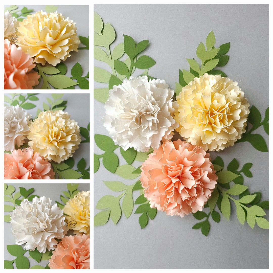 SALE Mini Template Carnation Paper Flower SVG | Shadow Boxes | Flowers ...