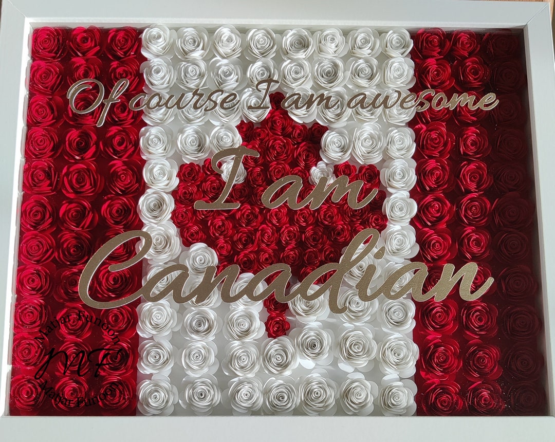 Paper Flowers Shadow Box Canada Flag Shadow Box 3D Flowers Frames ...