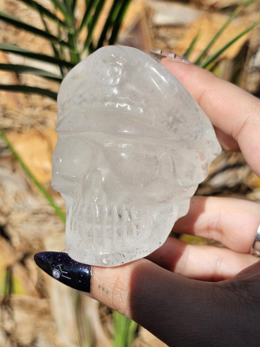 Clear Quartz Pirate Skull - Etsy