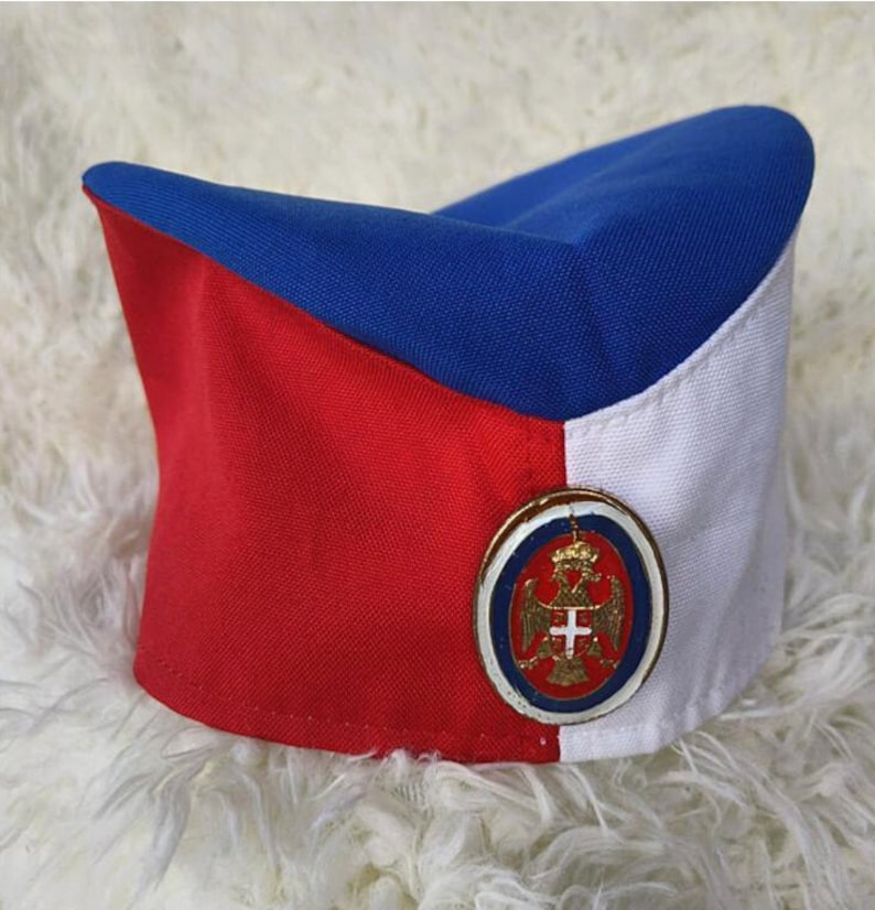 Red/blue/white Serbian Sajkaca / Black Serbian Sajkaca / Serbian Hat ...