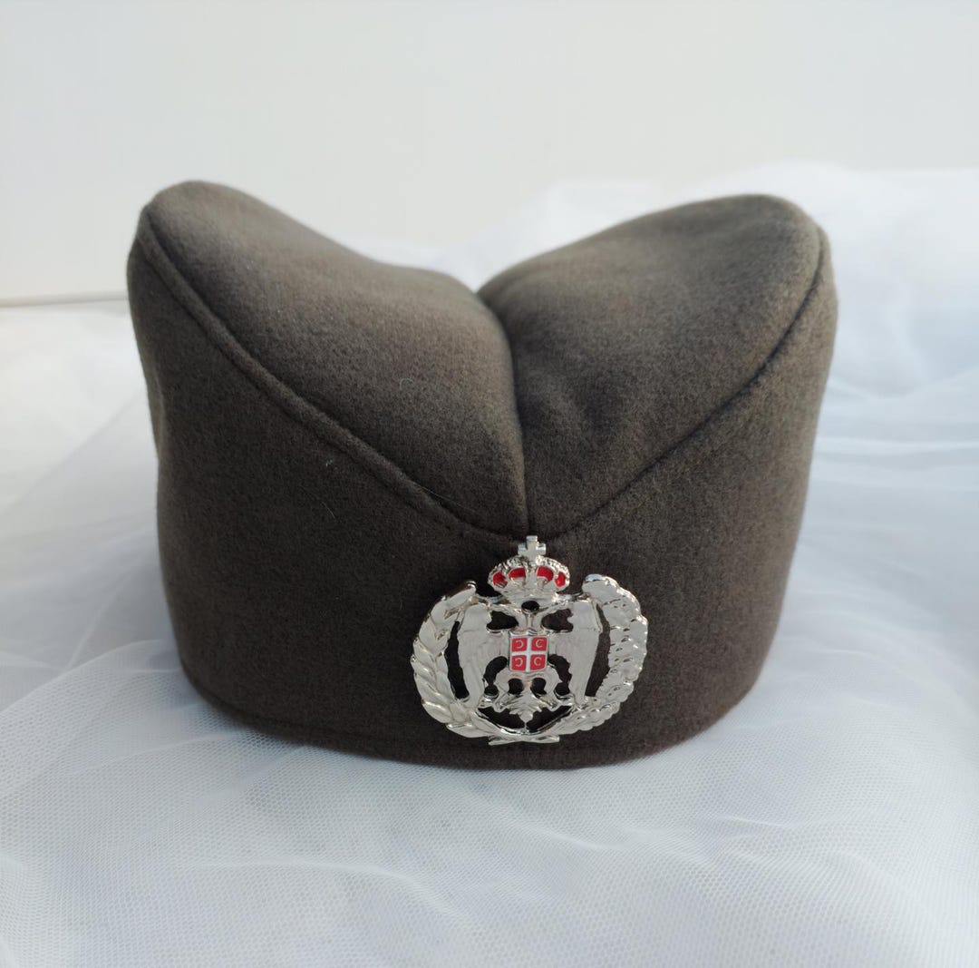 Serbian Sajkaca Hat With Kokarda Badge – Wool Military Cap - Etsy
