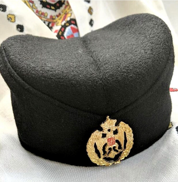 Red/blue/white Serbian Sajkaca / Black Serbian Sajkaca / Serbian Hat ...