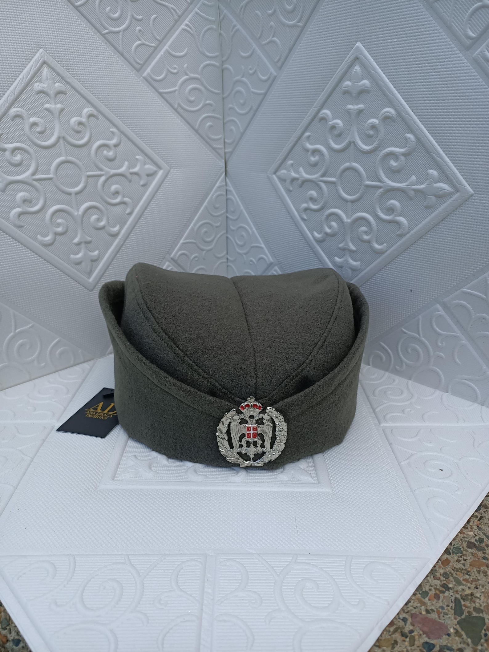 Traditional Serbian Sajkaca Hat With Kokarda Badge – Wool Military Cap ...
