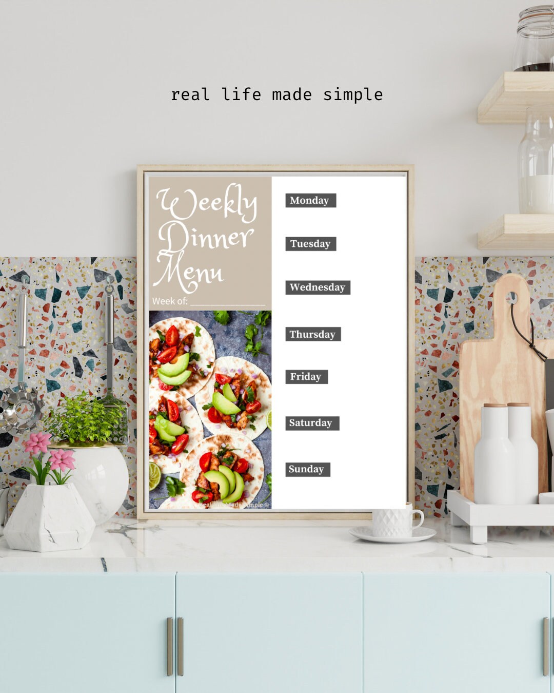 Printable Weekly Dinner Menu Planner: Family Meal Organizer (digital ...
