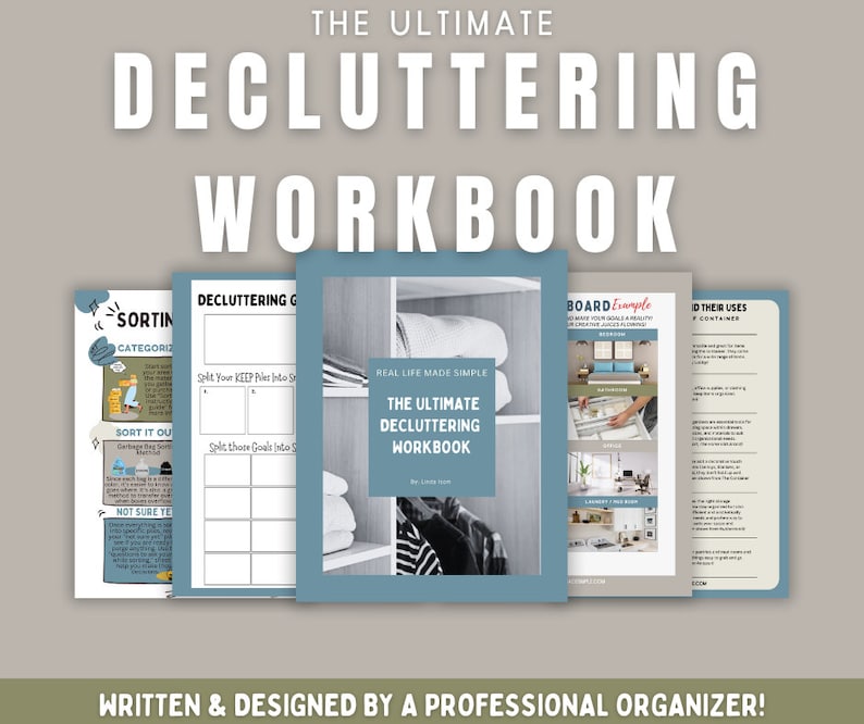 Decluttering Workbook Home Organization Decluttering Guide Clutter ...