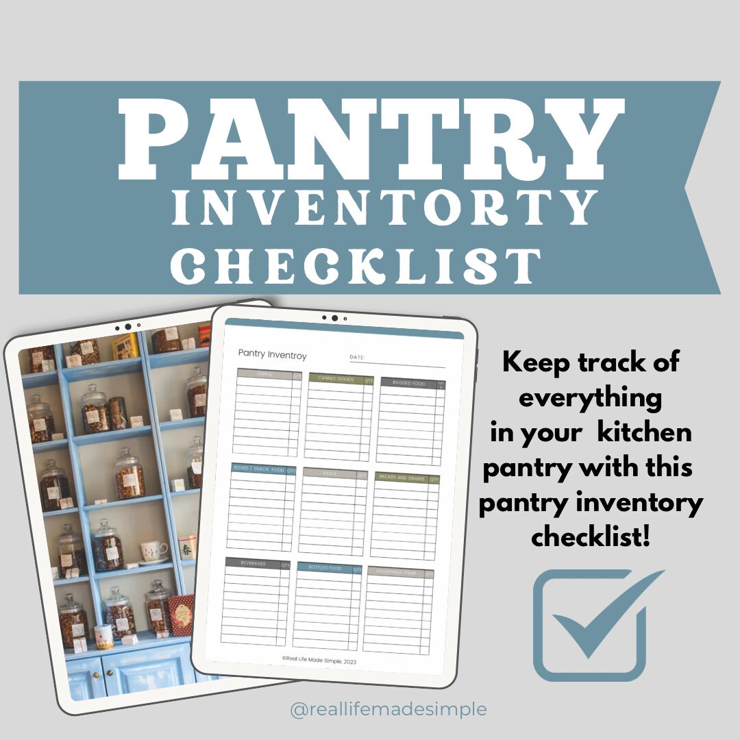 Printable Pantry Organization Checklist Inventory Management Supplies ...