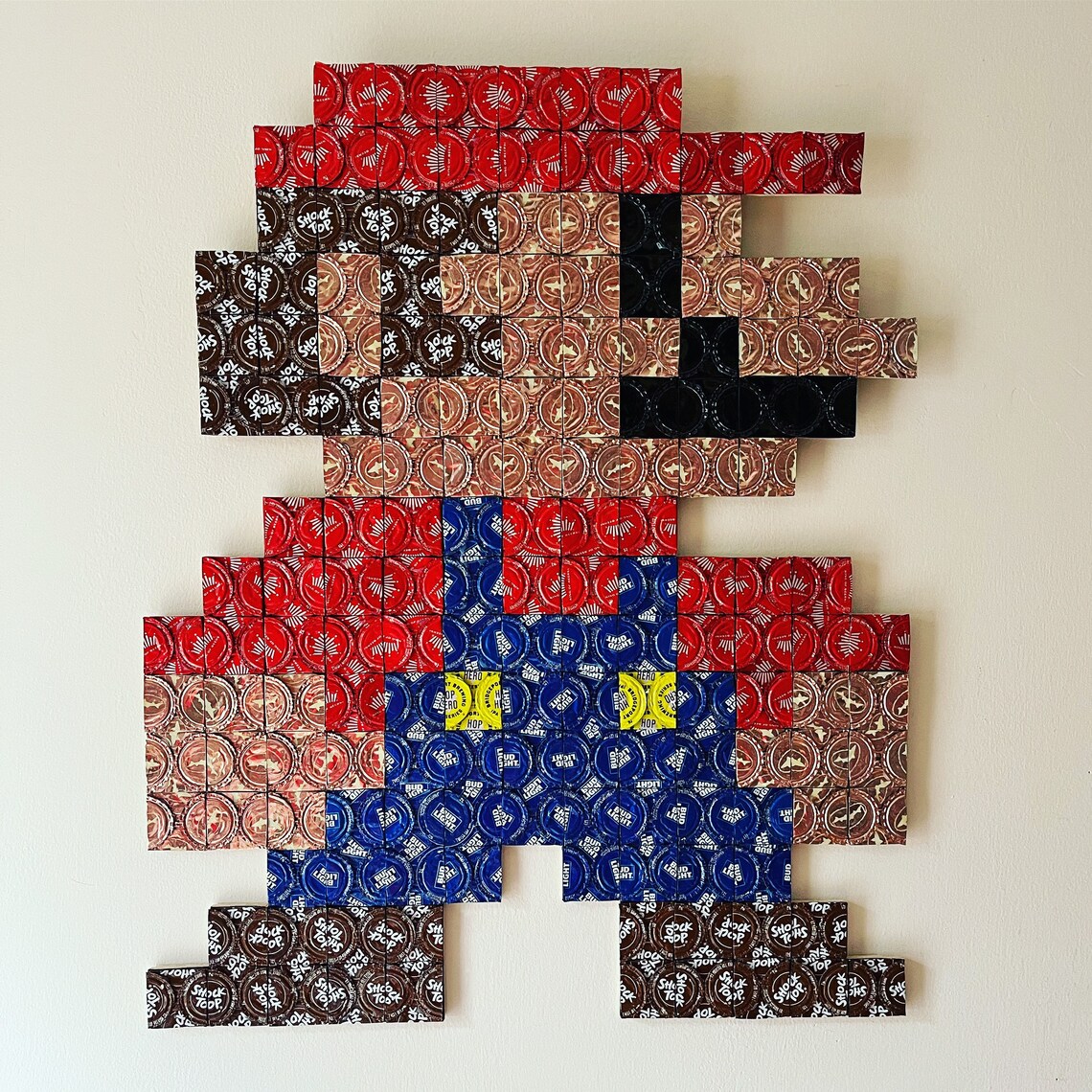 8-bit Mario Bottle Cap Art - Etsy