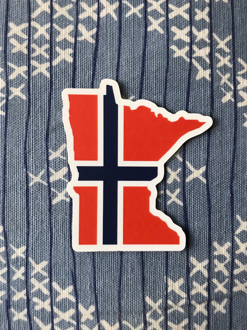 Minnesota Norwegian Flag Sticker - Etsy