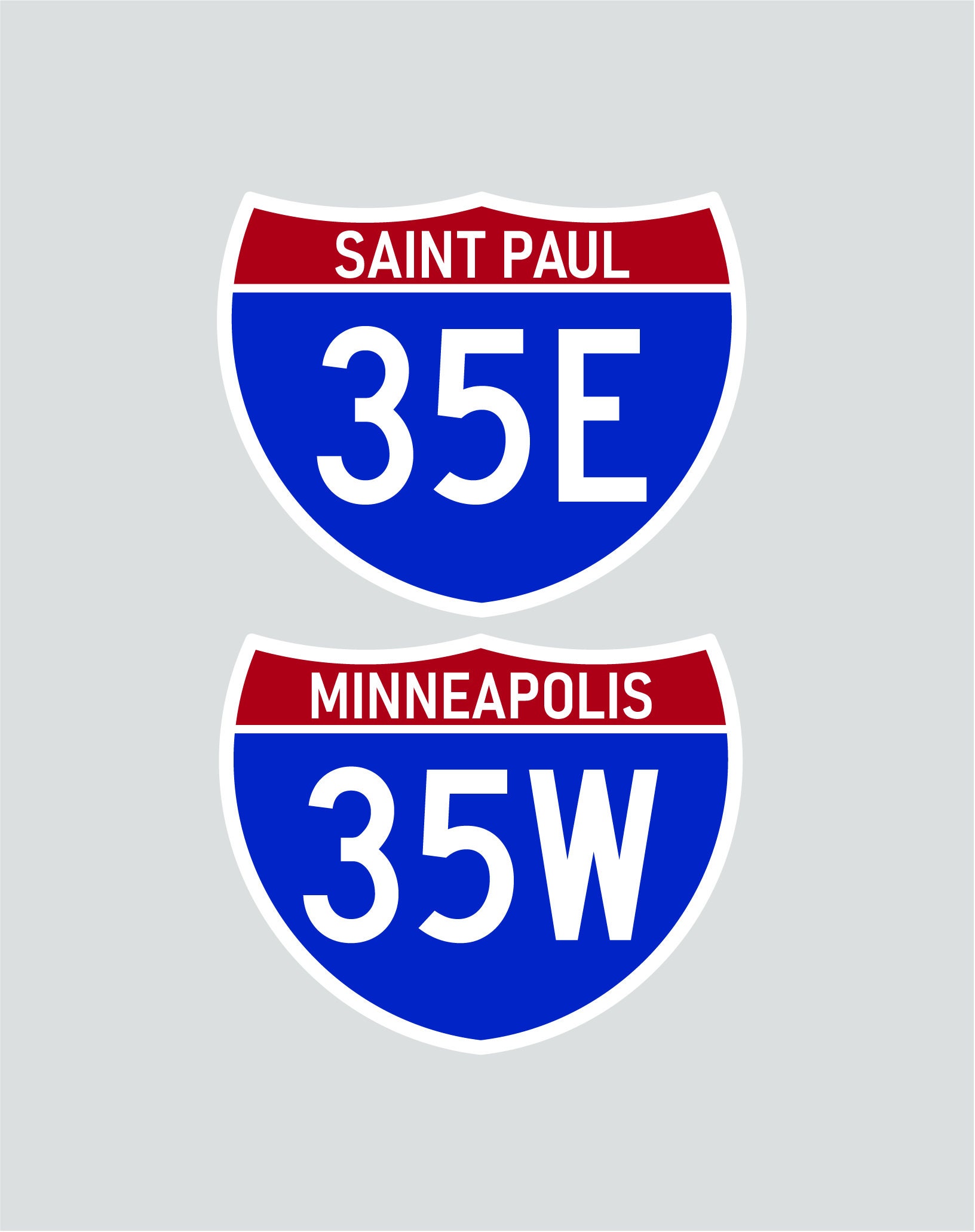 Minneapolis/saint Paul Highway Shield Stickers - Etsy