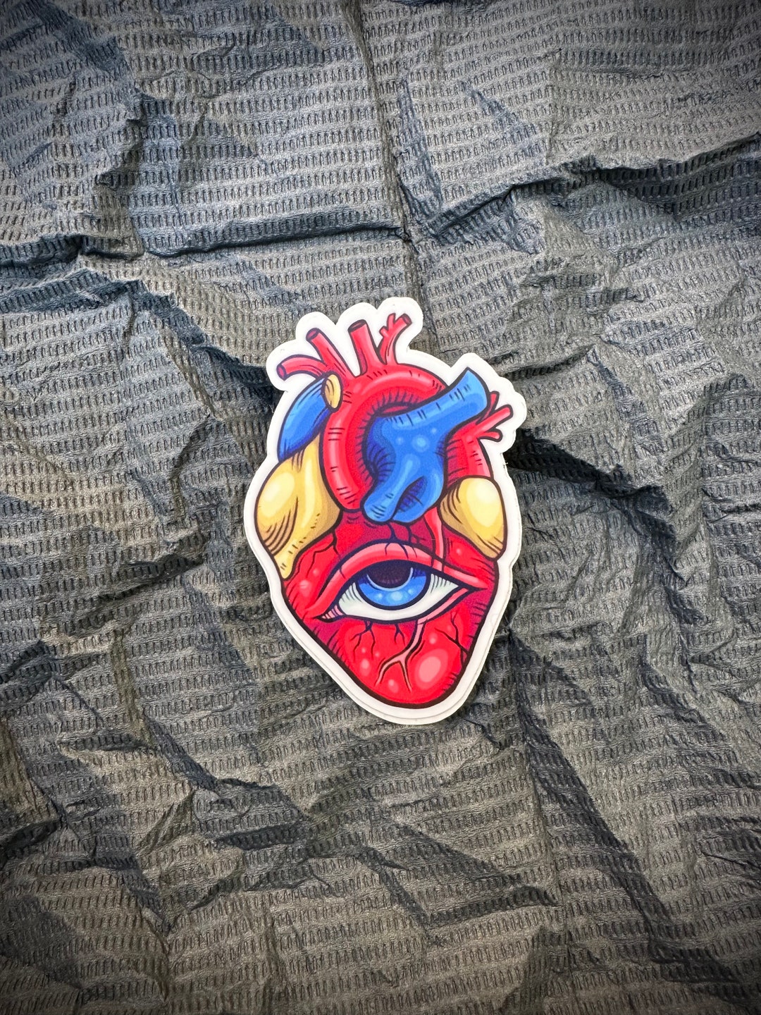 Heart Eye Vinyl Matte Sticker Evil Eye and Heart Sticker - Etsy