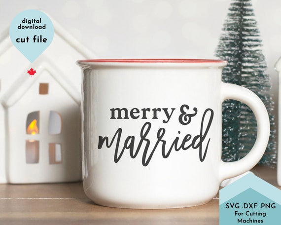 Merry and Married svg Christmas wedding svg Just Married | Etsy