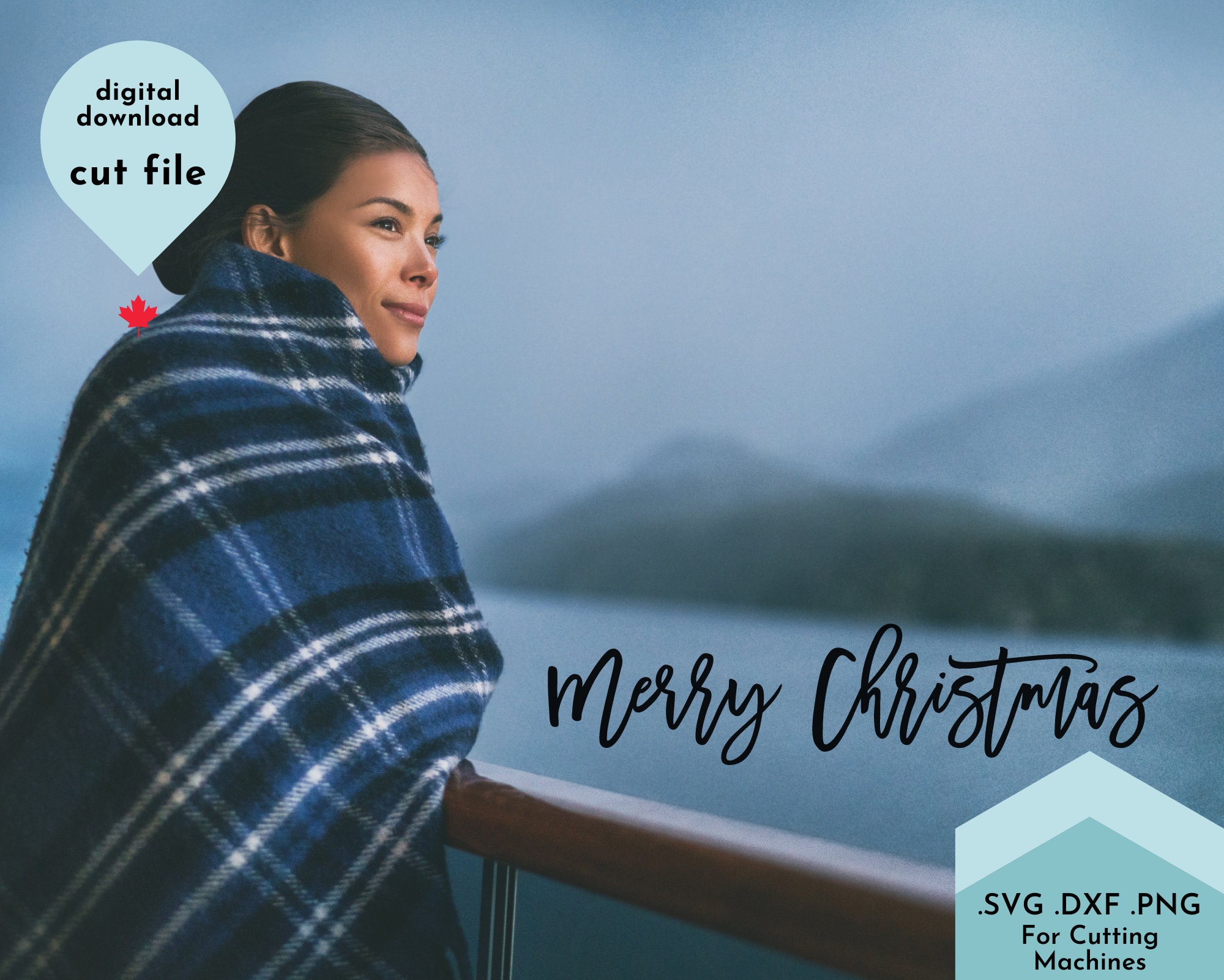 Merry Christmas Cursive Lettering svg cut file Modern | Etsy