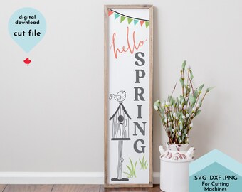 Oh Hello Spring Vertical Sign SVG Farmhouse Sign Welcome | Etsy Canada