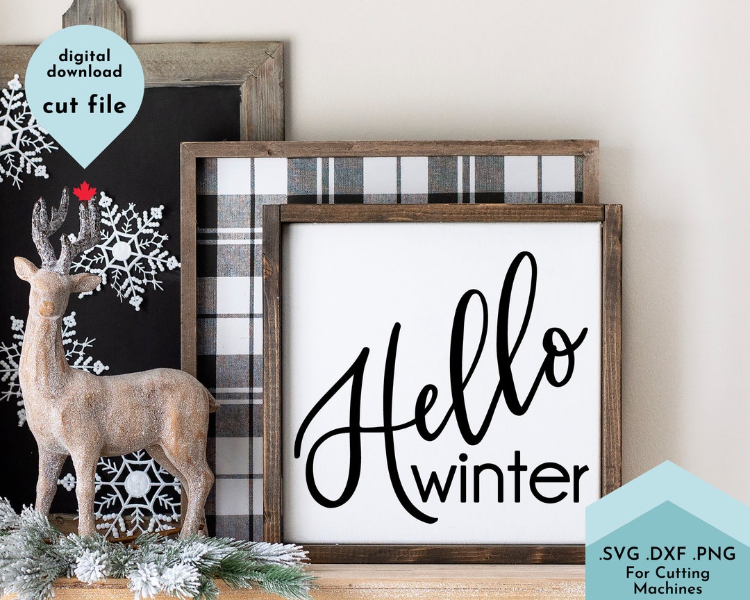 Hello Winter Svg, Christmas Quote Svg, Winter Quote Svg, Holiday Svg ...