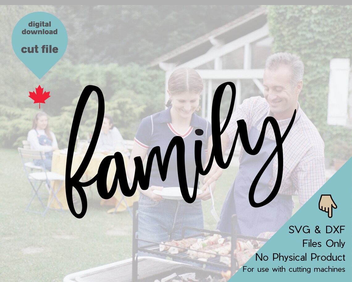 Family SVG and DXF Only Family Sign SVG Family Cursive - Etsy