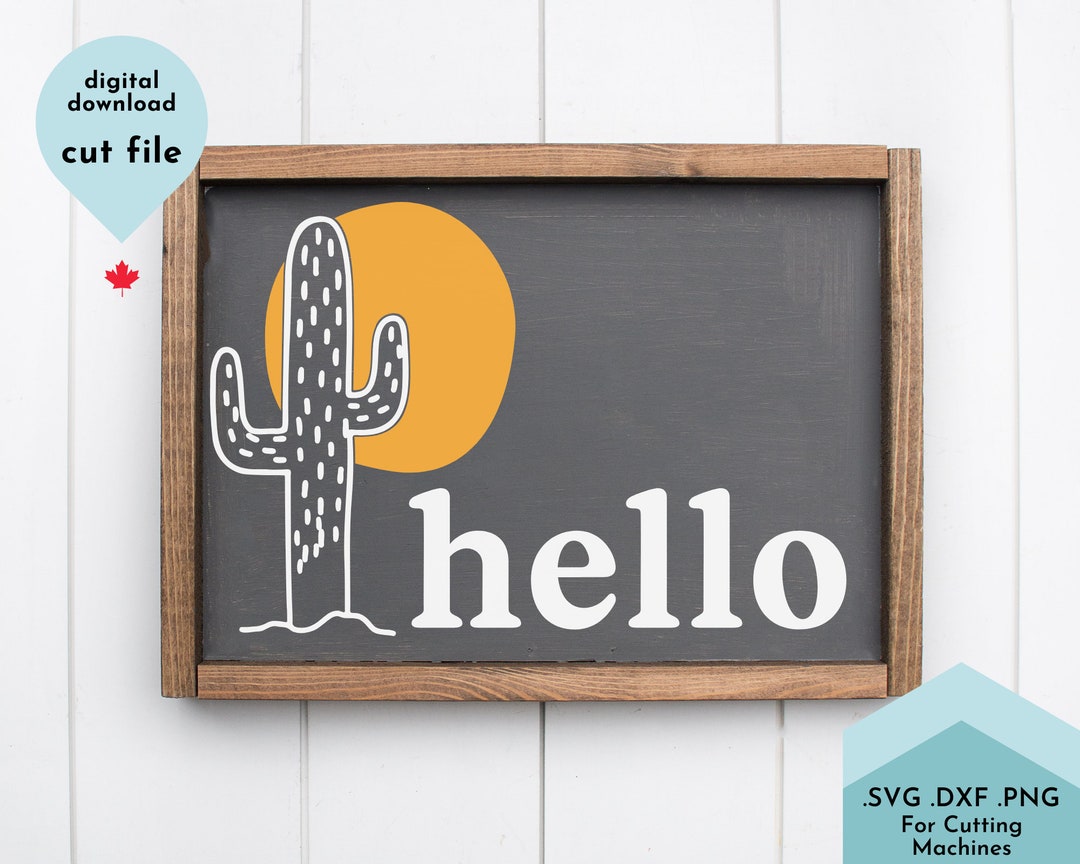 Cactus Scene Svg, Hello Svg, Southwest Svg, Desert Svg, Cactus Decor ...