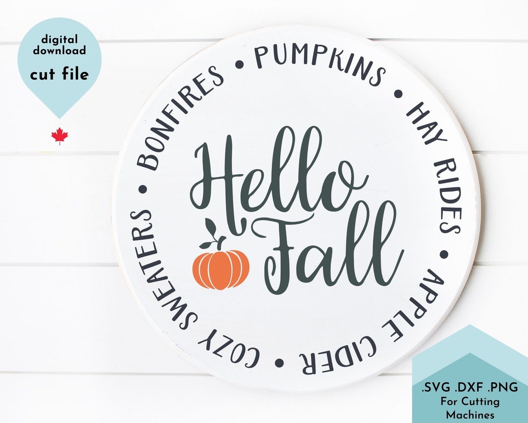 Fall Circle SVG, Fall Cut File, Circle Frame Svg, Fall Things Svg ...