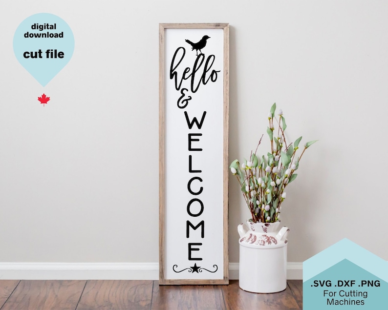 Hello Vertical Porch Sign SVG farmhouse Sign Home Decor Svg - Etsy