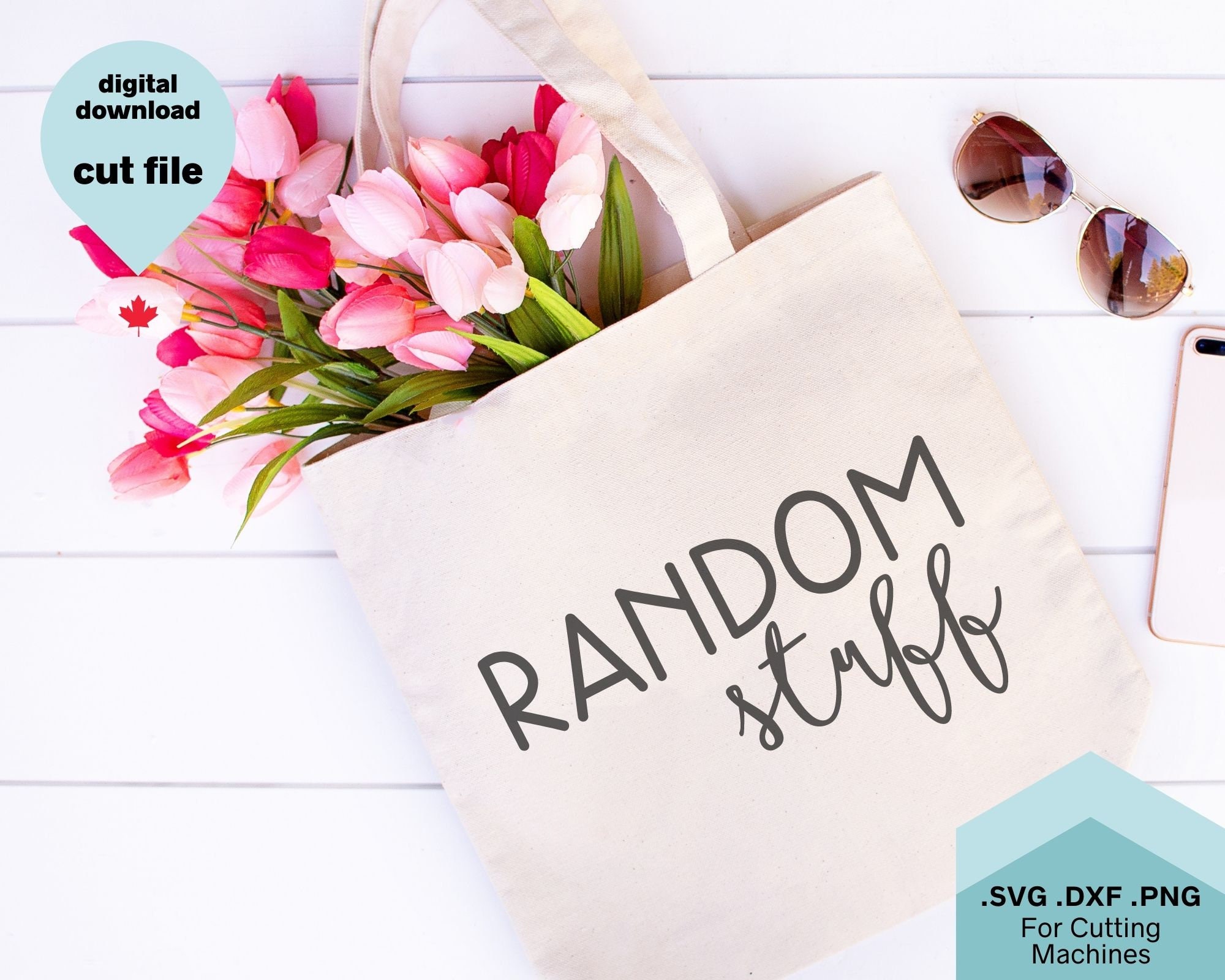 Random Stuff SVG Cute Tote Bag Svg Re-usable Bag Svg | Etsy