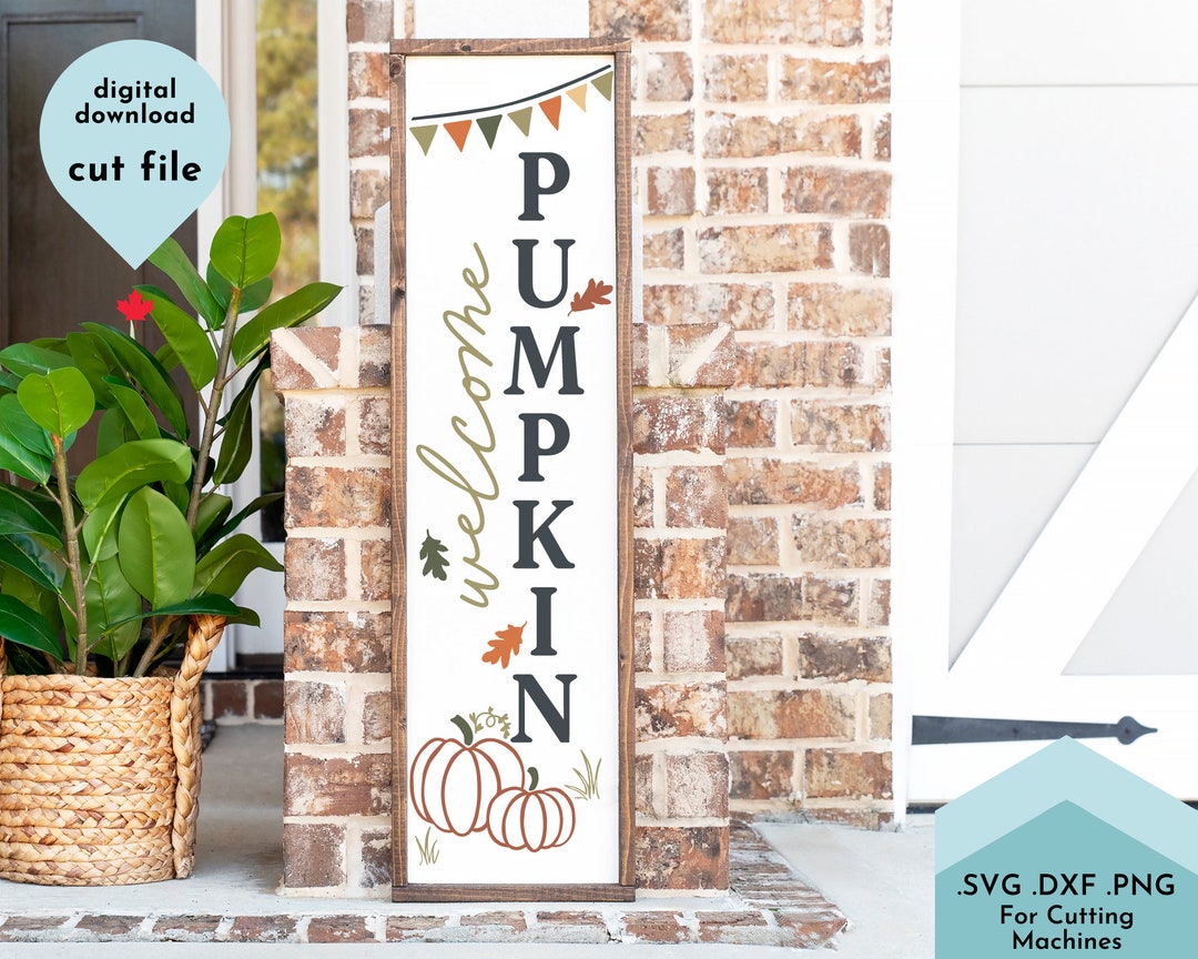 Fall Vertical Porch Sign - Hello Fall Svg, Dxf, Png - Autumn Svg ...