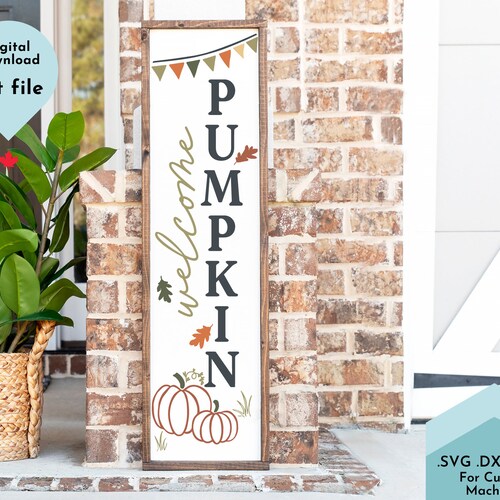 DIGITAL FILES Svg Dxf Png Autumn Vertical Sign Bundle | Etsy