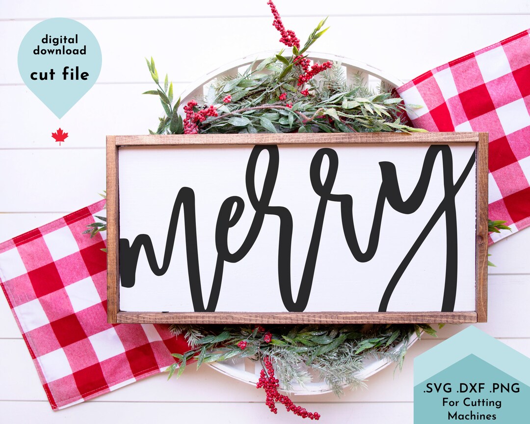 Merry Svg Modern Christmas Svg, Holiday Svg, Holiday Svg, Christmas Svg ...