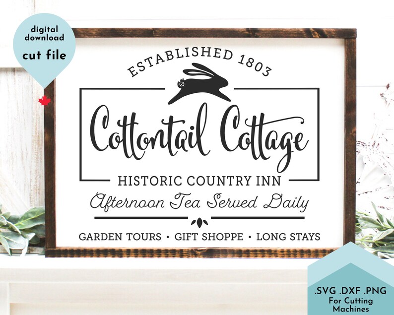 Cottontail Cottage SVG Easter Sign Svg Farmhouse Svg - Etsy