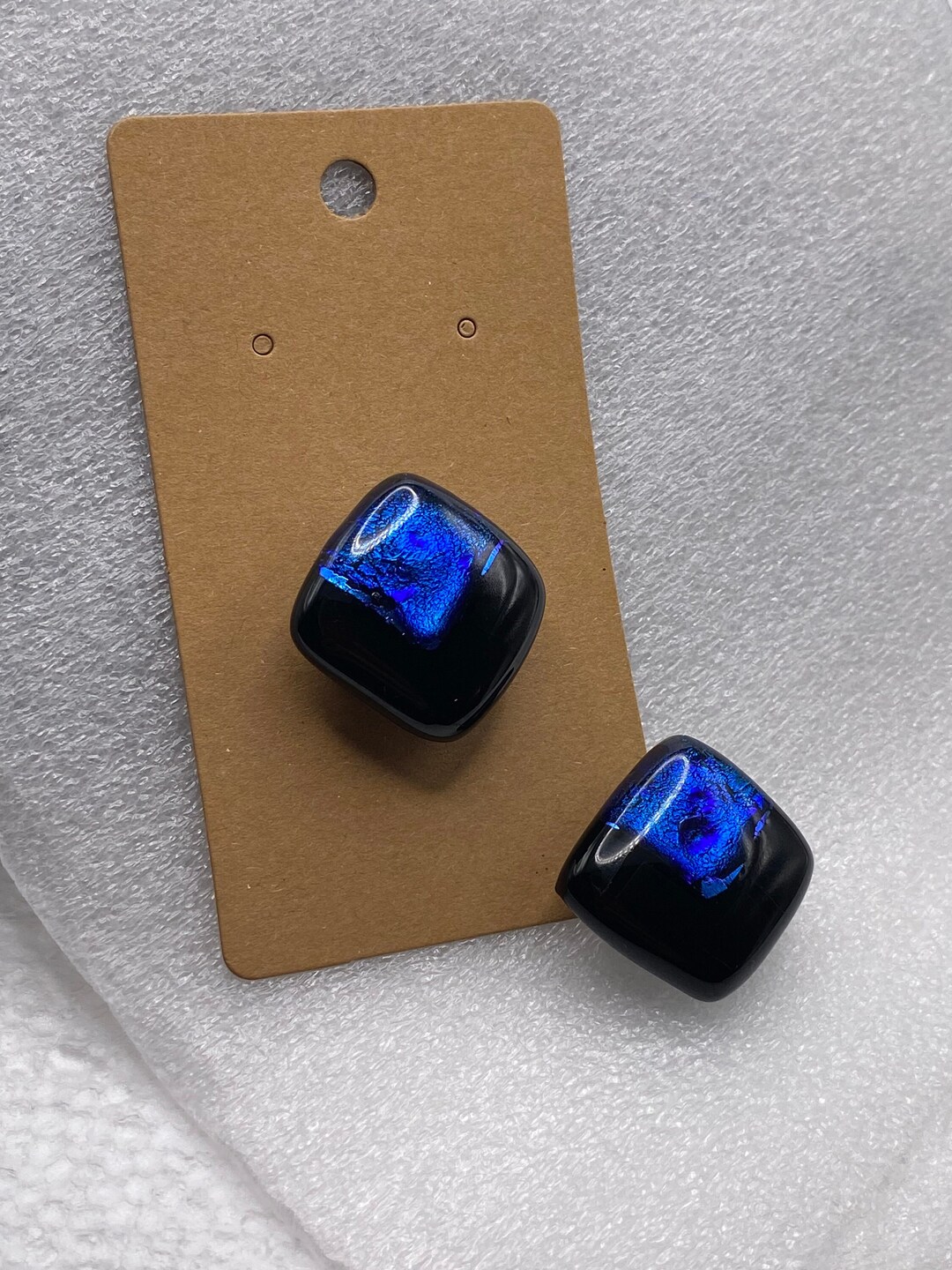 Dichroic Fused Glass Magnets Black With Blue Dragon Scale Magnets ...