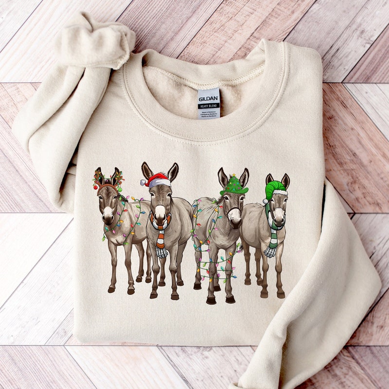 Santa and Donkey Shirt - Etsy
