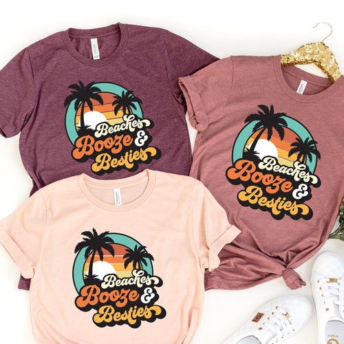 Beaches Booze Besties Girls Vacation Shirt Funny Summer - Etsy