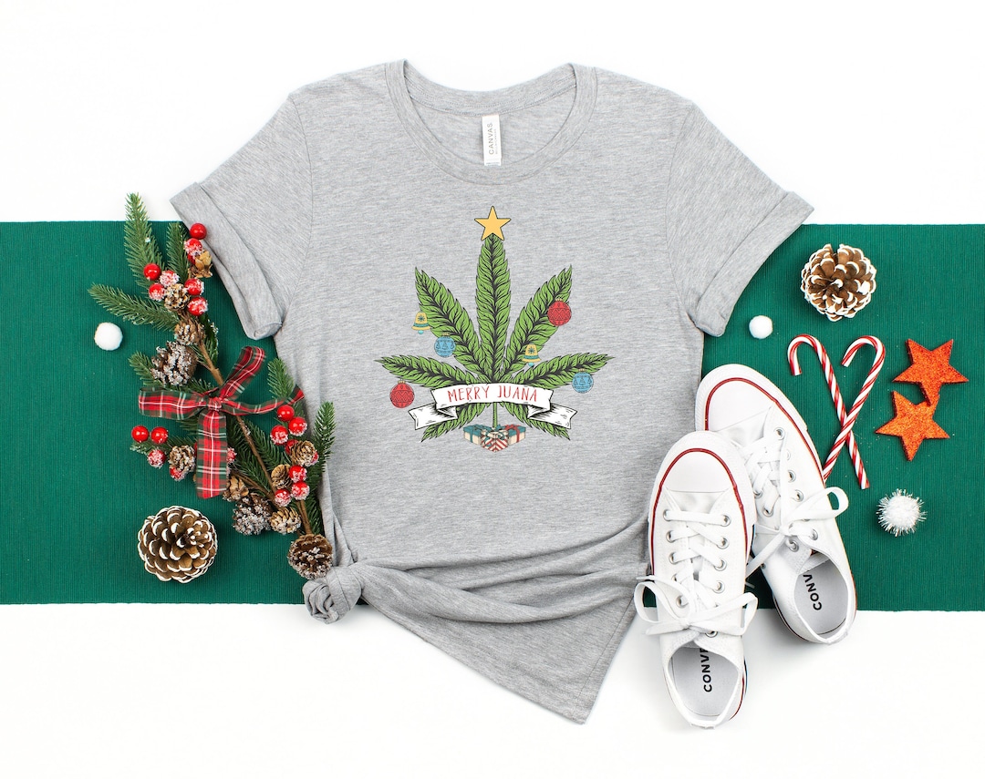 Custom 'merry Juana' Christmas Weed Leaf Shirt, Stoner Gift - Etsy