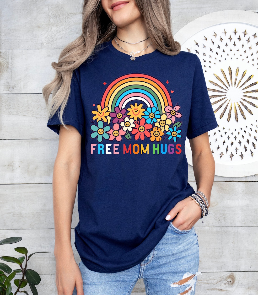 Free Mom Hugs T-shirt, Proud Mom Apparel, Rainbow Gay Pride T-shirt ...