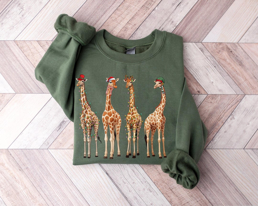 Giraffes Christmas Lights Sweatshirt, Festive Holiday Shirt - Etsy