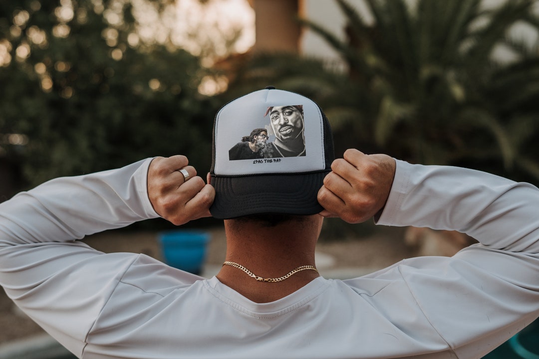 Tupac Mesh Cap 2PAC Cap Black and White Cap Black Cap Hat - Etsy