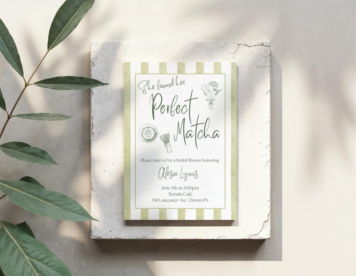 She Found Her Perfect Matcha Invite | Perfect Matcha Latte Bachelorette ...