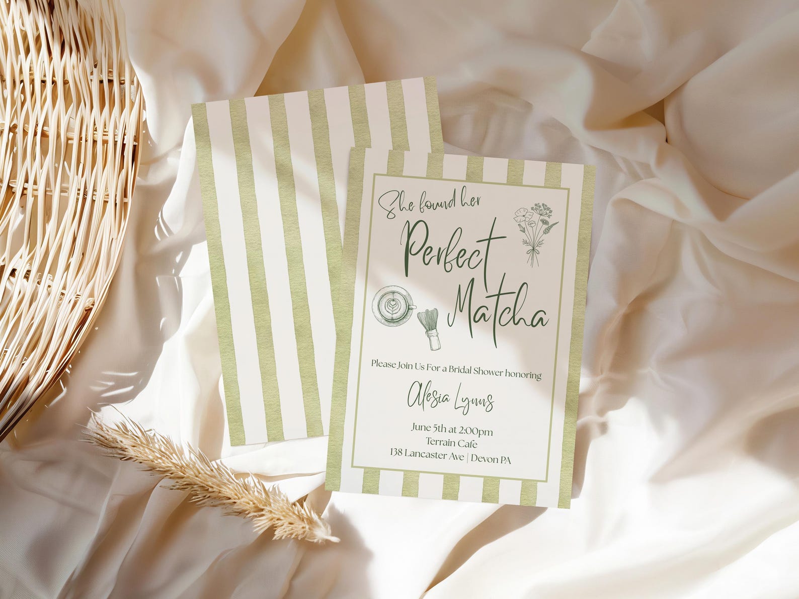 She Found Her Perfect Matcha Invite | Perfect Matcha Latte Bachelorette ...