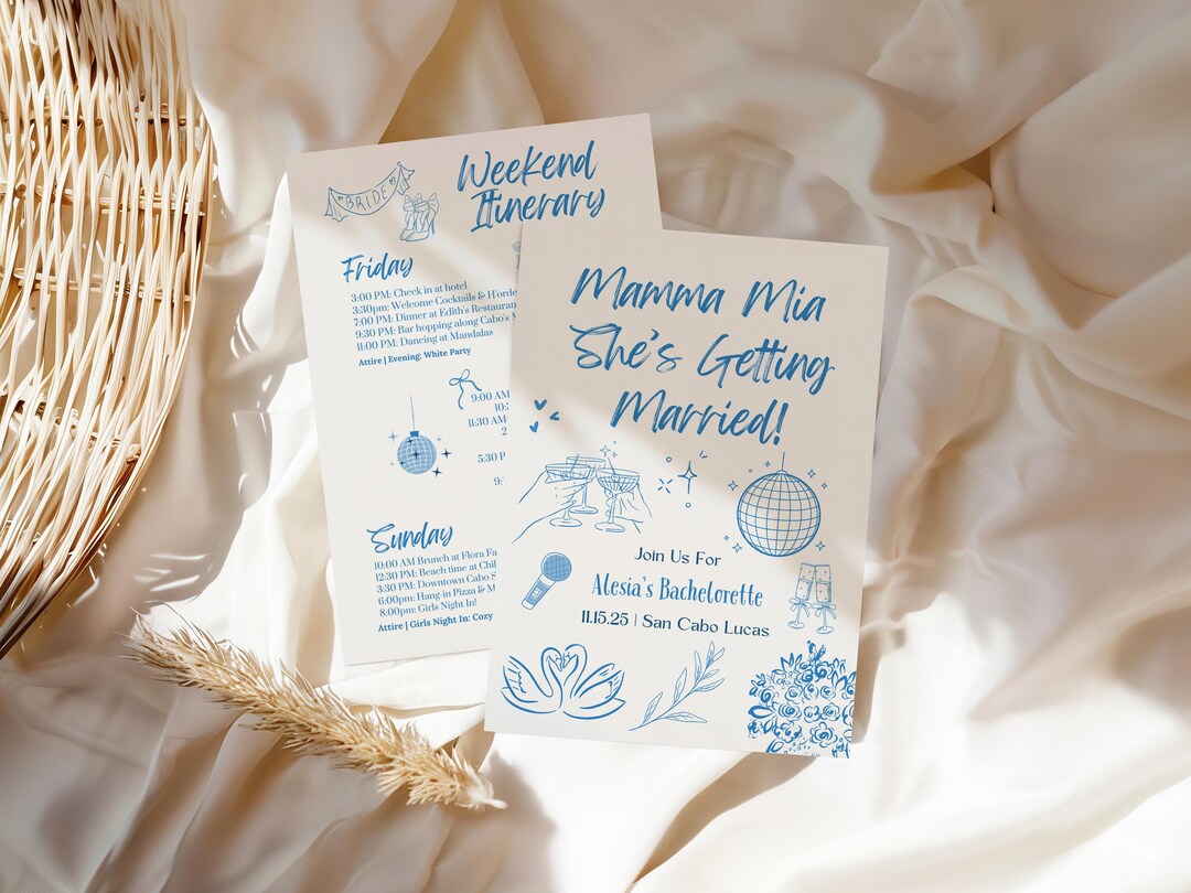 MAMMA MIA She's Getting Married Bachelorette Invite | Mamma Mia ...