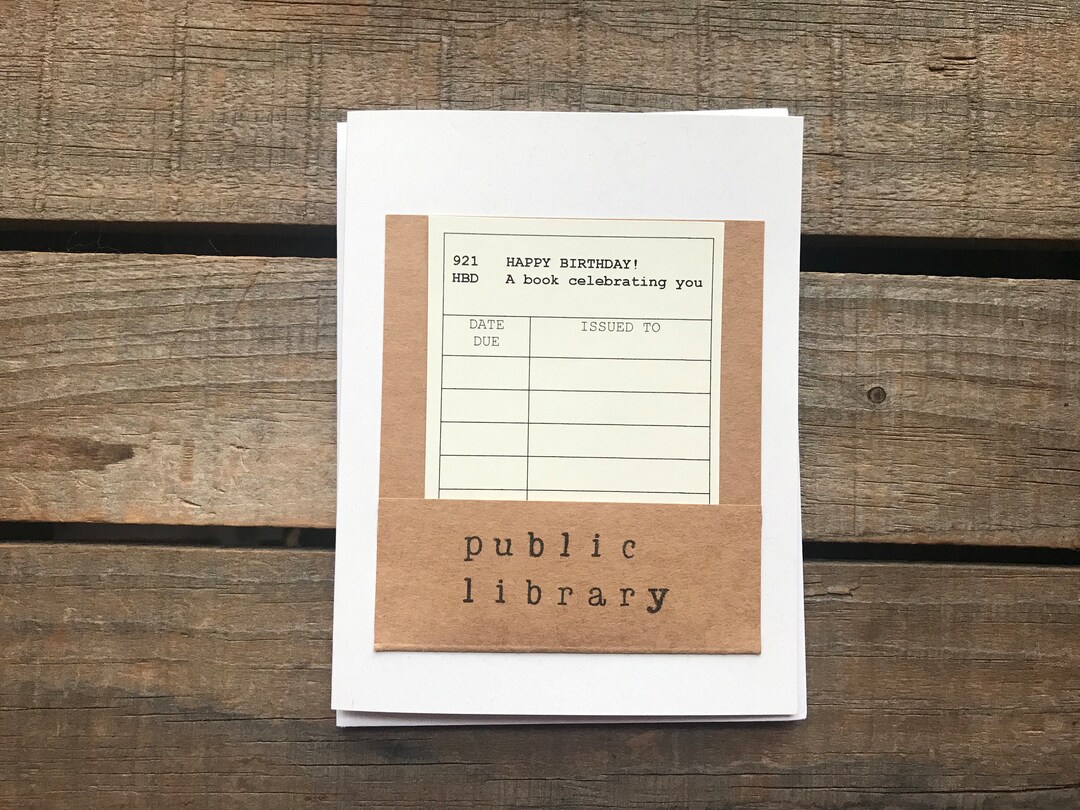 Birthday Card Library Birthday Card Retro Birthday Card - Etsy