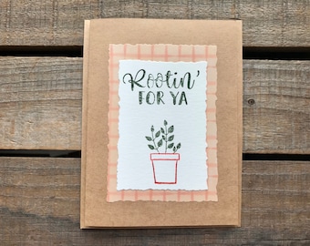 I'm Rooting for You Card - Etsy
