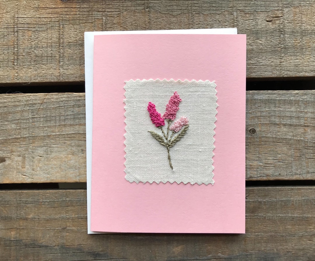 Embroidered Card | Embroidered Flowers | Special Birthday Card | Thank ...